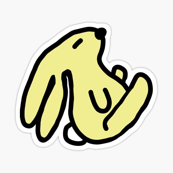"Wobbly Bunny (Yellow)" Sticker by looloobug01 | Redbubble