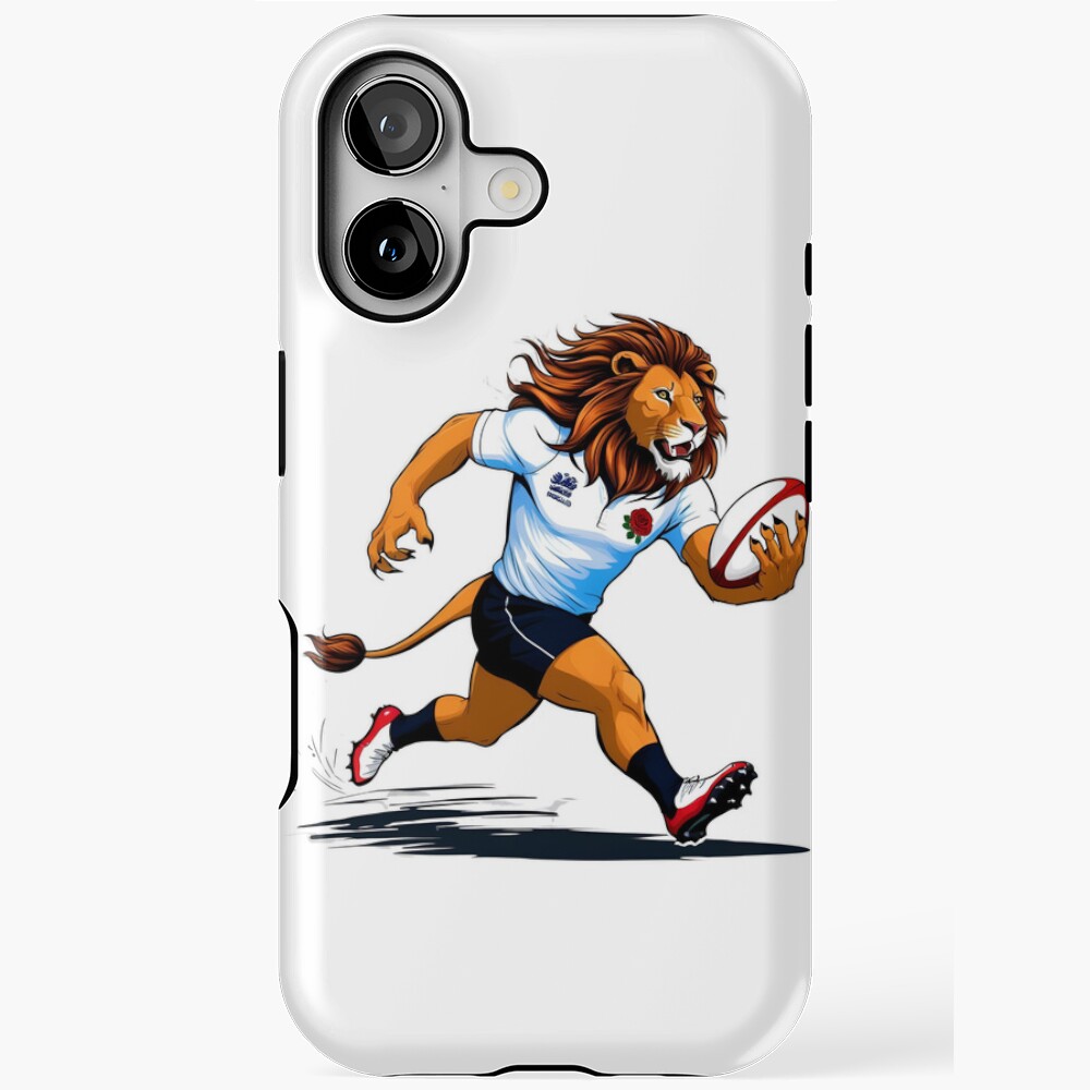 "England Rugby Lion – Fierce Mascot in White Jersey" Sticker for Sale ...