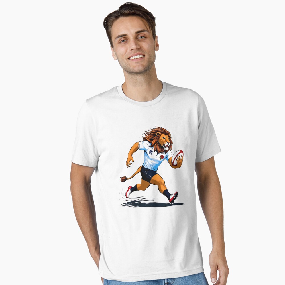 "England Rugby Lion – Fierce Mascot in White Jersey" Sticker for Sale ...