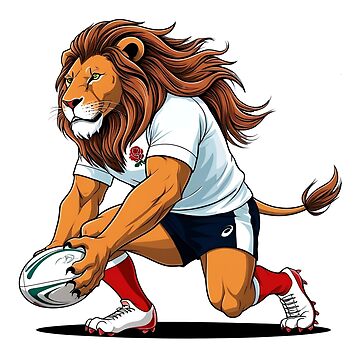 "England Rugby Lion Kicker – Powerful Mascot Art" Poster for Sale by ...