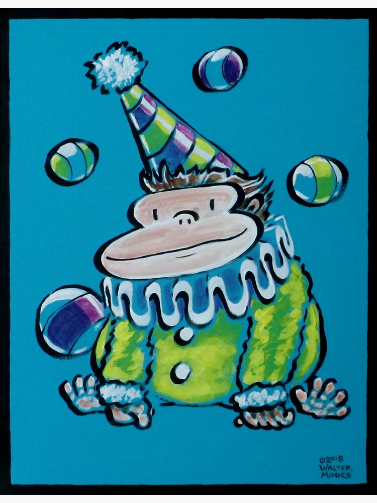 "Circus Clown Ape" Sticker for Sale by WalterMoore | Redbubble