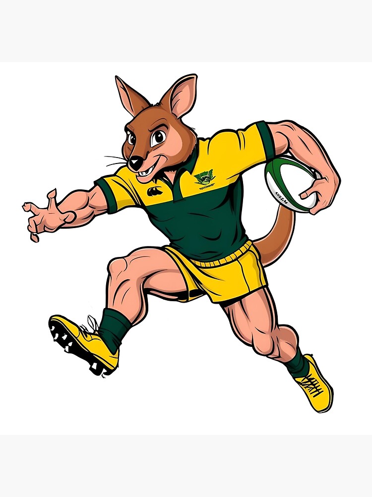 "Wallabies Rugby Kangaroo Mascot – Australia Sports Art" Poster for ...