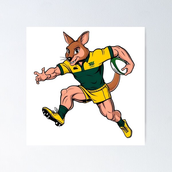 "Wallabies Rugby Kangaroo Mascot – Australia Sports Art" Poster for ...
