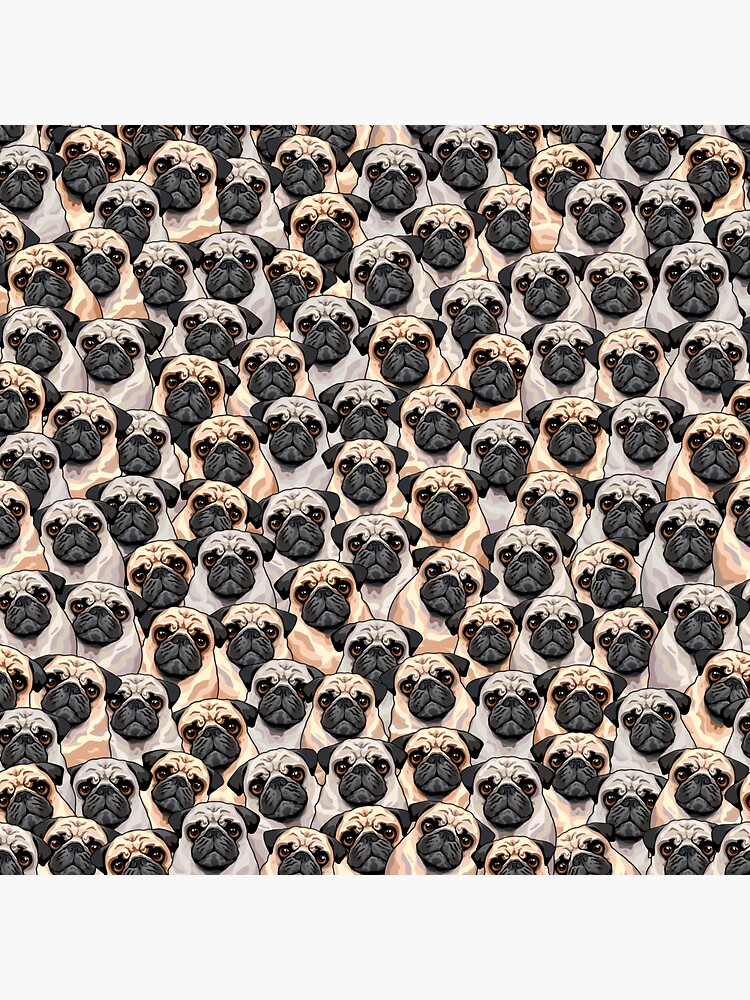 "Pugs" Sticker by TOMCARLOS | Redbubble