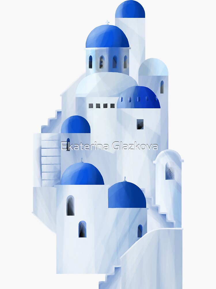 "Santorini island in the Greece" Sticker for Sale by Glazkova | Redbubble