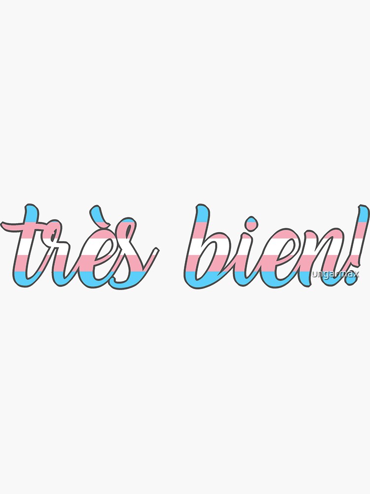 "Très bien! - Trans Flag" Sticker by ungarmax | Redbubble