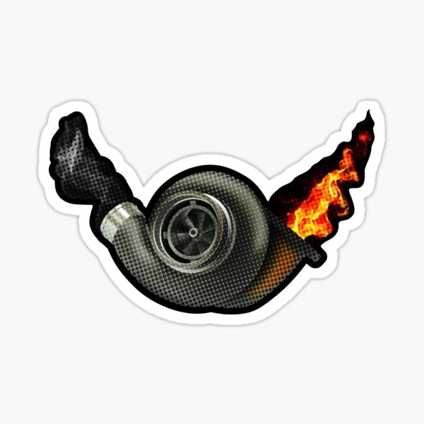 "Turbocharged" Sticker for Sale by AutomotiveArt | Redbubble