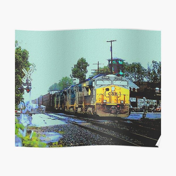 "CSX Train in Downtown Ashland" Poster for Sale by WalkaboutArt | Redbubble