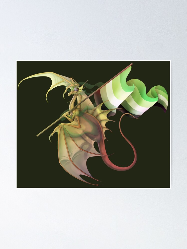 "Aromantic Pride Dragon" Poster by AppleJuiceFlood | Redbubble