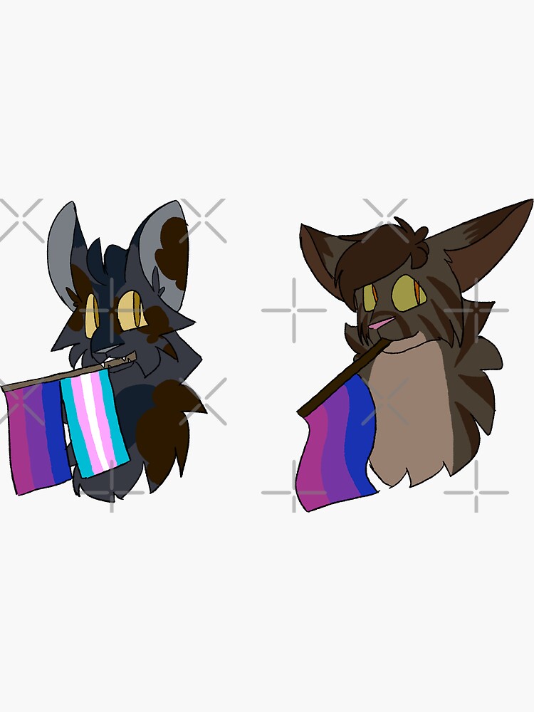 "Bi cat pride!" Sticker for Sale by huntchaser | Redbubble