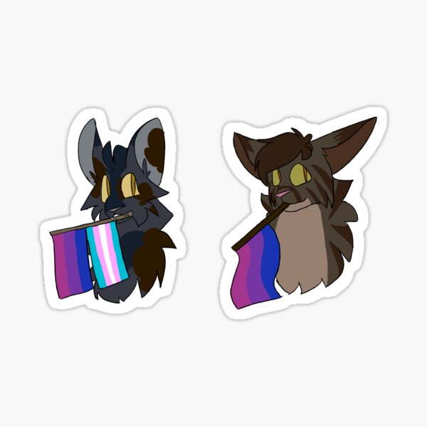 "Bi cat pride!" Sticker for Sale by huntchaser | Redbubble