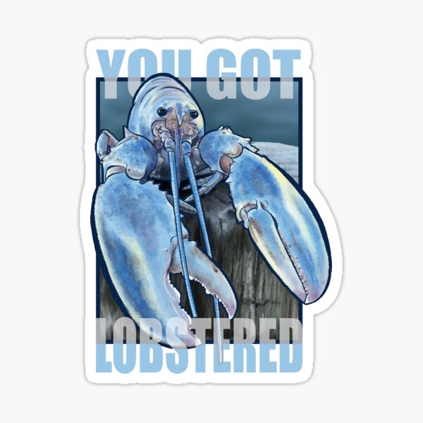 "YOU GOT LOBSTERED – Blue Lobster Meme" Sticker for Sale by Jakkuri ...