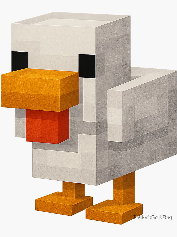 "Minecraft-Inspired Chicken - Blocky Pixel Art" Sticker for Sale by ...