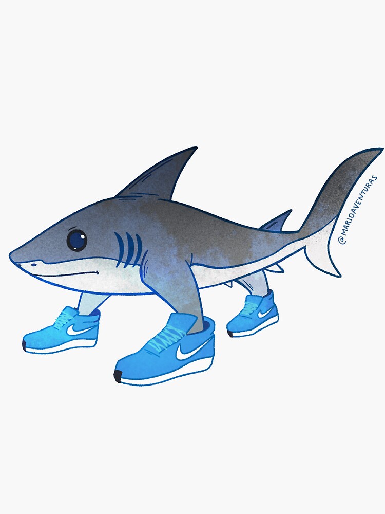 "Tralalero Tralala Brainrot Shark with Footwear" Sticker by ...