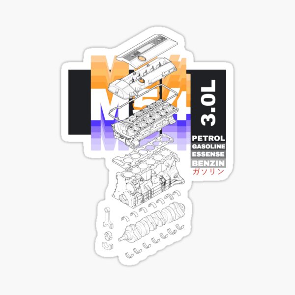 "M54 engine design" Sticker for Sale by AaronBradford04 | Redbubble