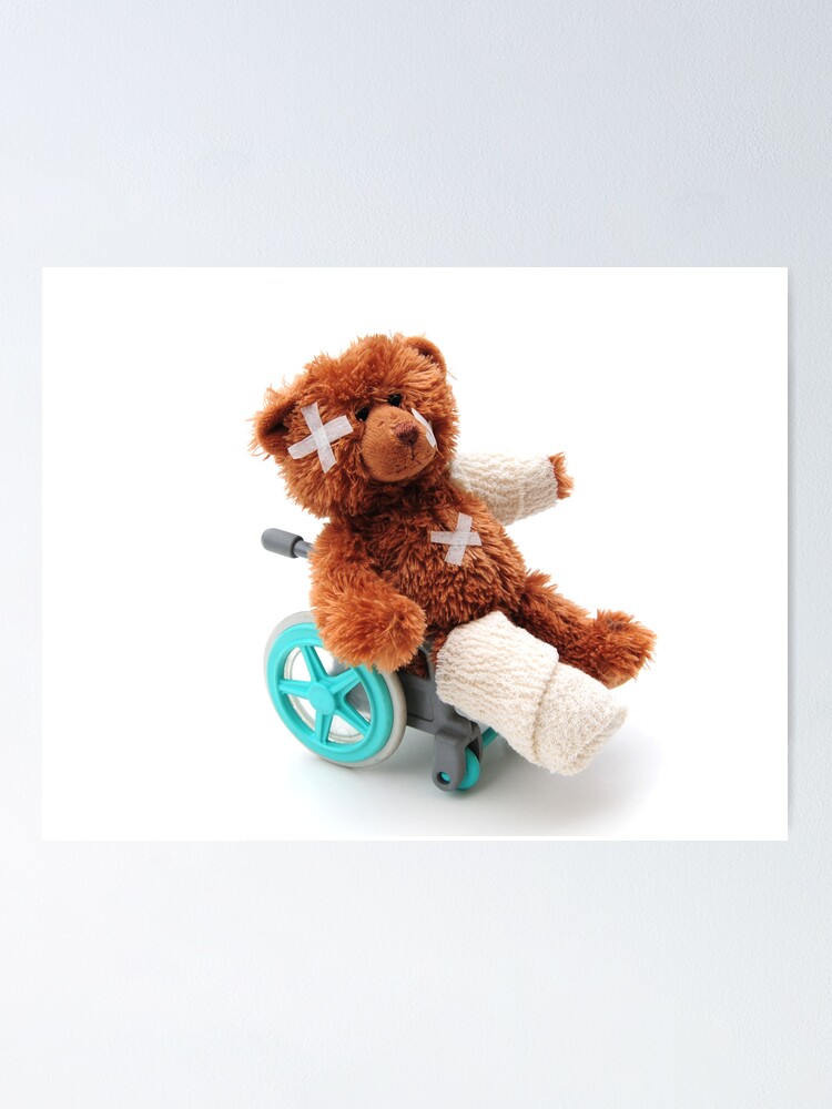 "Bear in a wheelchair" Poster by faithimages | Redbubble
