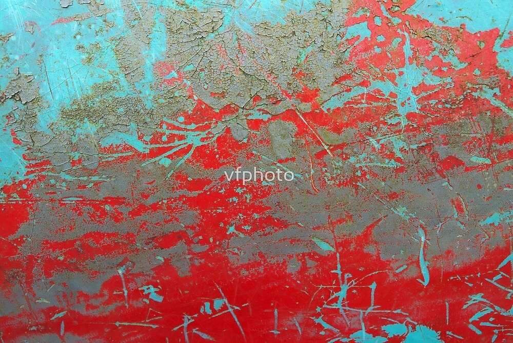 "texture - aqua and red weathered paint" by vfphoto | Redbubble