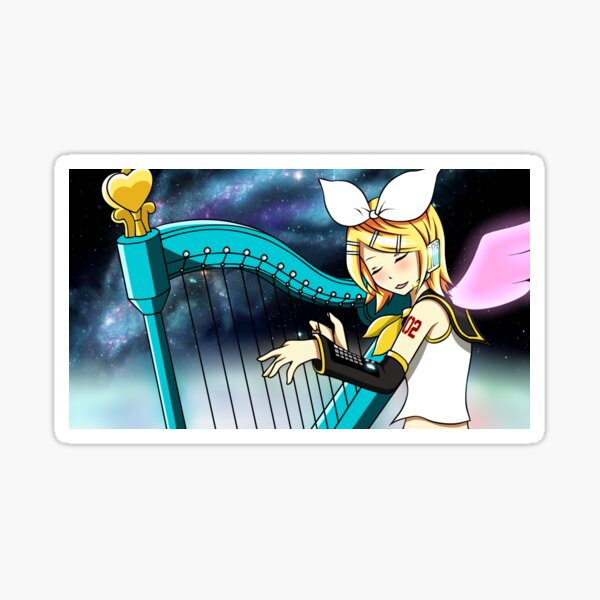 "Rin Kagamine playing lyre" Sticker for Sale by MissingTexture | Redbubble