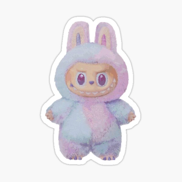 "Labubu beaded fan art, gradient pastel" Sticker for Sale by ...