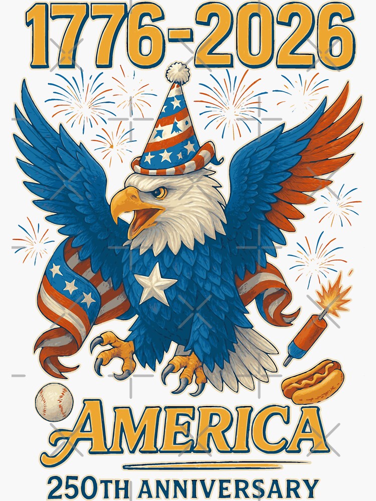 "America 250th Birthday 1776–2026 Patriotic Eagle Design" Sticker for Sale by JackCurtis1991 ...