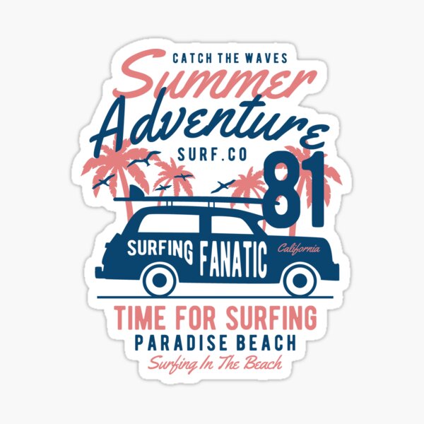 "SURFING FANATIC" Sticker for Sale by Super3 | Redbubble