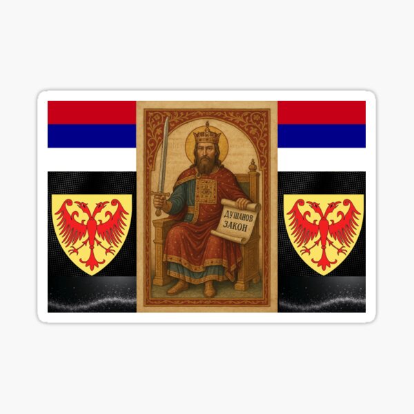 "Car Dusan Silni Dusanov Zakon" Sticker for Sale by historyandmore ...