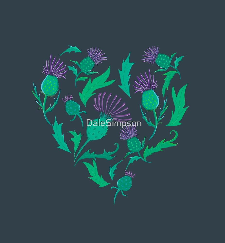 "Scottish Thistle Heart" by DaleSimpson | Redbubble