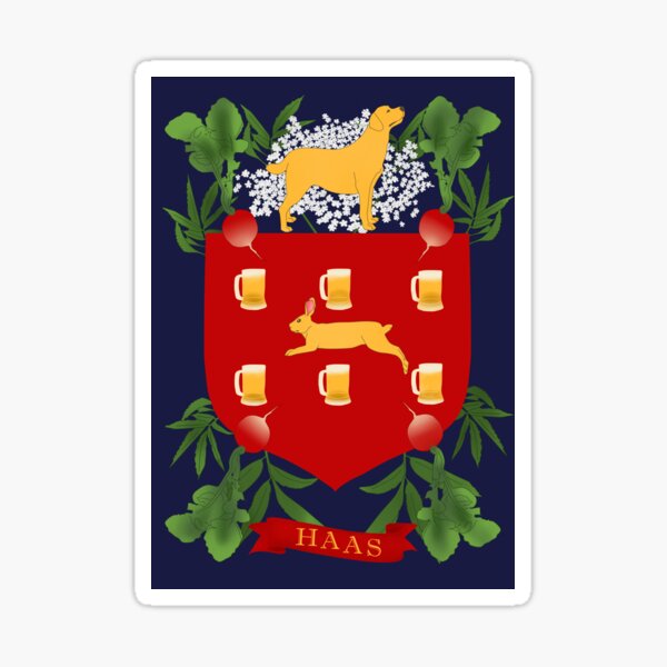 "Haas family crest" Sticker by Blacklightco | Redbubble