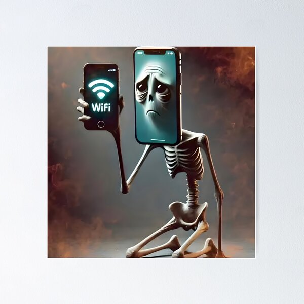 "Wifi Skeleton – Italian Brainrot Meme Character" Poster for Sale by ...