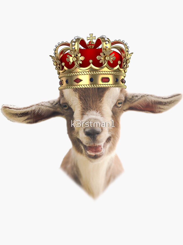 "Goat king with crown" Sticker for Sale by k3rstman1 | Redbubble