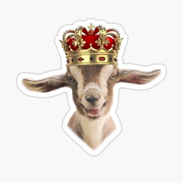 "Goat king with crown" Sticker for Sale by k3rstman1 | Redbubble