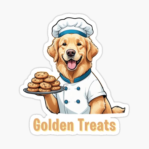 "Funny Golden Retriever Portrait – Comic Baker Gift – Goofy Dog & Cat ...