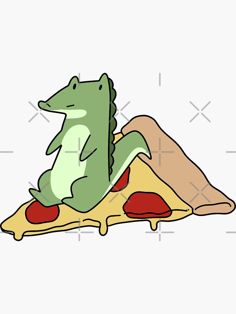 "Little Alligator Big Pizza" Sticker for Sale by SaradaBoru | Redbubble