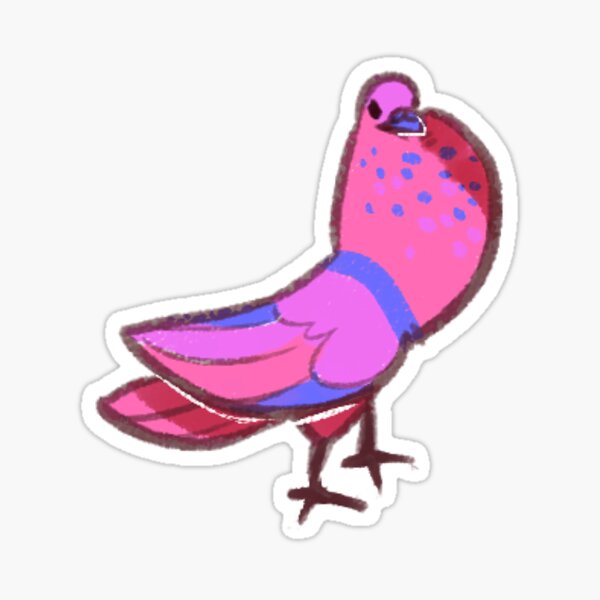 "Bisexual Pride Pigeon Sticker 2" Sticker for Sale by collardgreens ...