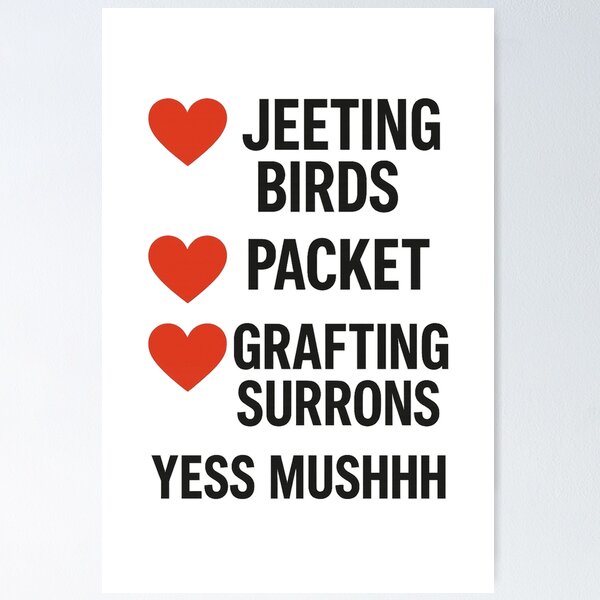 "Alan Reet Loves Jeeting, Packet & Surrons" Poster for Sale by EthanJ ...