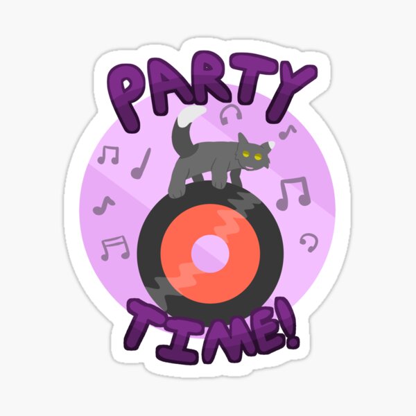 "Party Time!" Sticker for Sale by Stuck-on-vibes | Redbubble