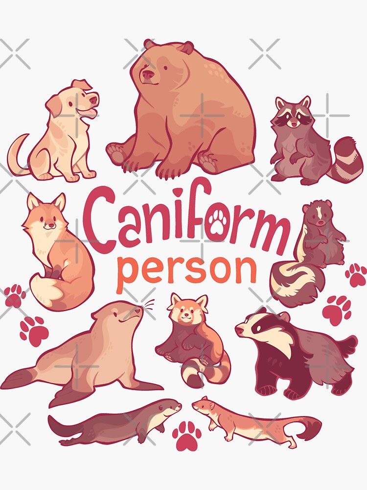 "Caniform Person" Sticker for Sale by Colordrilos | Redbubble