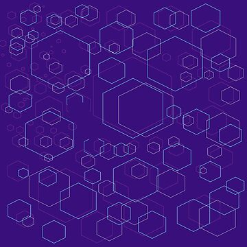 "Galaxy Megastructure Abstract Hexagons Blue Purple Background" Graphic ...