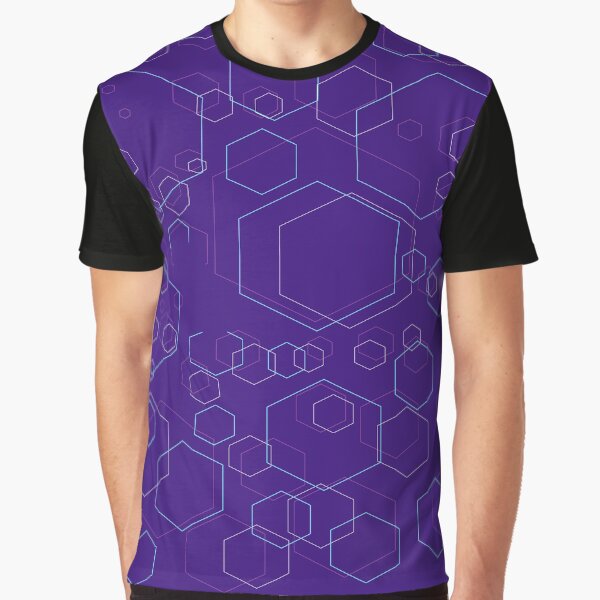 "Galaxy Megastructure Abstract Hexagons Blue Purple Background" Graphic ...