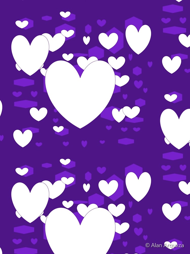 "Giant Emoji Heart Hexagon Purple and White Background " A-Line Dress ...