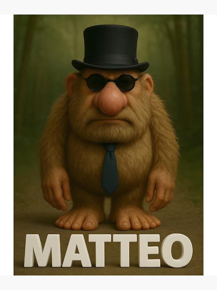 "Matteo Brainrot Mateo Italian Brainrot Meme Mateooo Matteooo" Poster ...