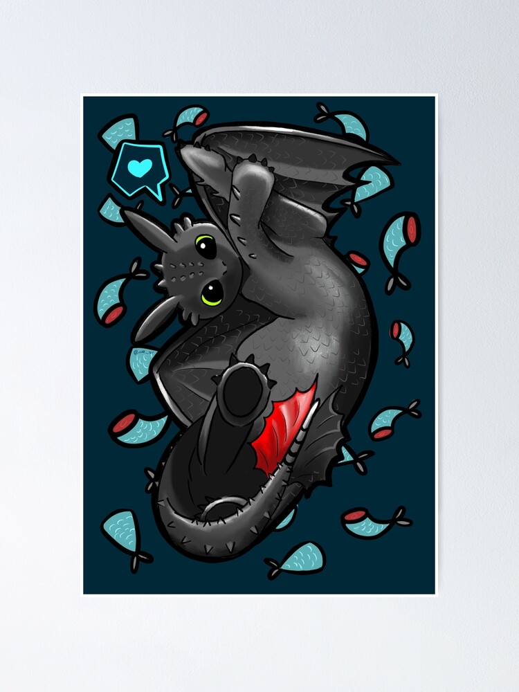 "Toothless - How to train your dragon" Poster by Llura-Art | Redbubble