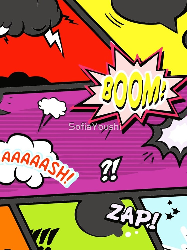 "onomatopoeia boom zap splash pop art comic book " iPhone Case for Sale ...