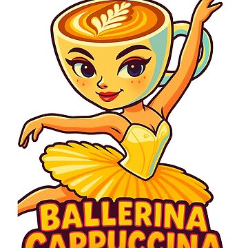 "Ballerina Cappuccina Coffee Cup Head Meme Art Design" Sticker for Sale ...