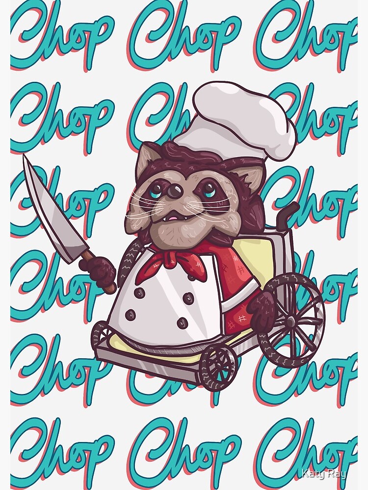 "Overcooked Wheelchair Raccoon Chef" Spiral Notebook by Nintendart ...