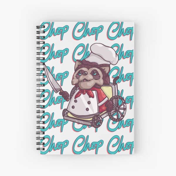 "Overcooked Wheelchair Raccoon Chef" Spiral Notebook by Nintendart ...