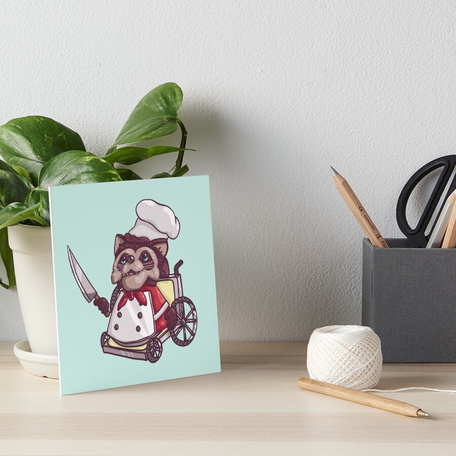 "Overcooked Wheelchair Raccoon Chef" Art Boards by Nintendart | Redbubble