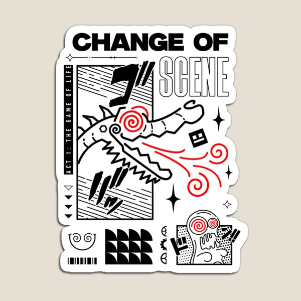 "CHANGE OF SCENE Geometry Dash FULL" Magnet by Okiba-Desing | Redbubble