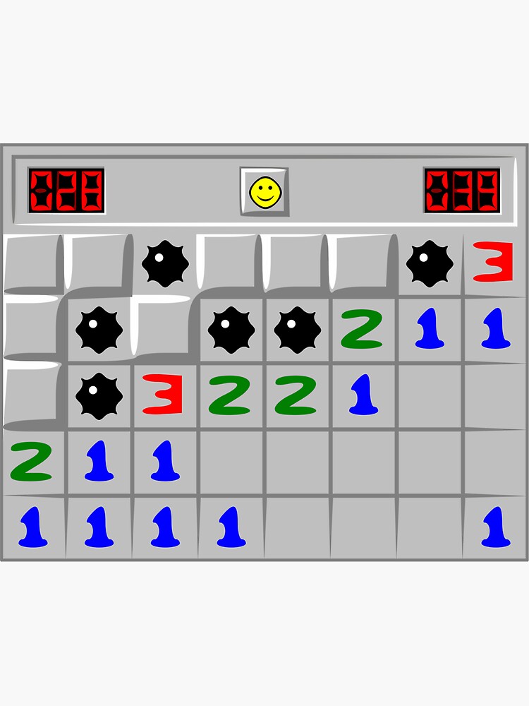 "Minesweeper Windows XP Retro Game" Sticker for Sale by bbarcesaj125 ...