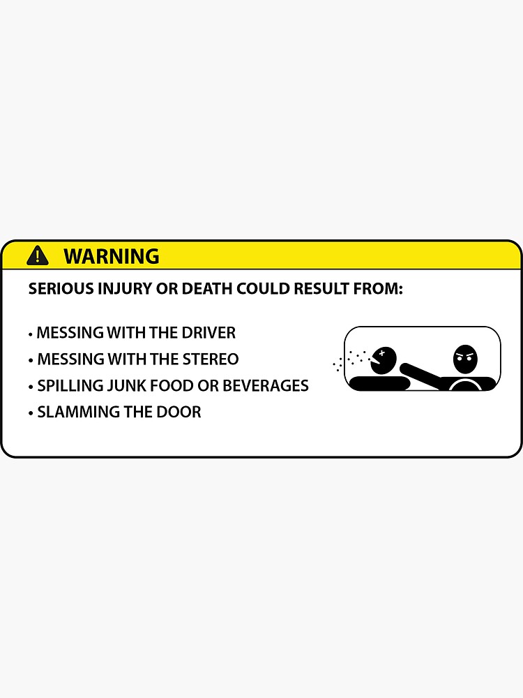 "Rules of the Road Warning Sticker for Cars (no slam)" Sticker for Sale ...